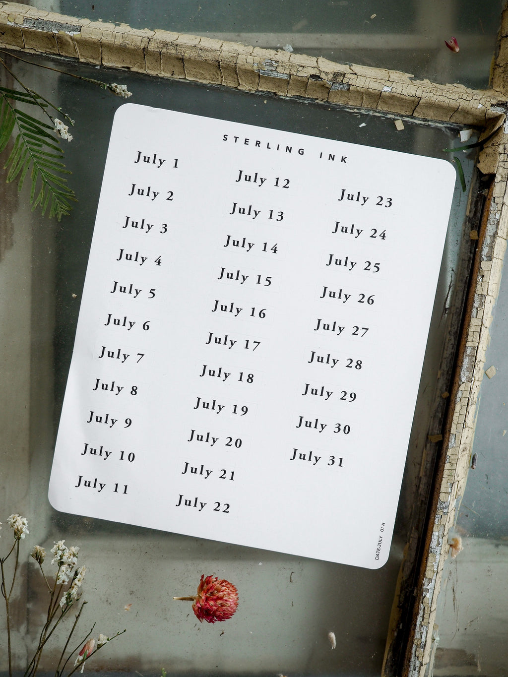 July Date Stickers - July 2025