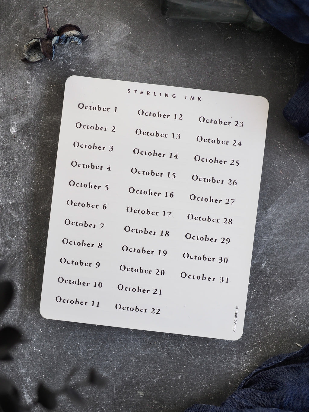 October Date Stickers - October 2025