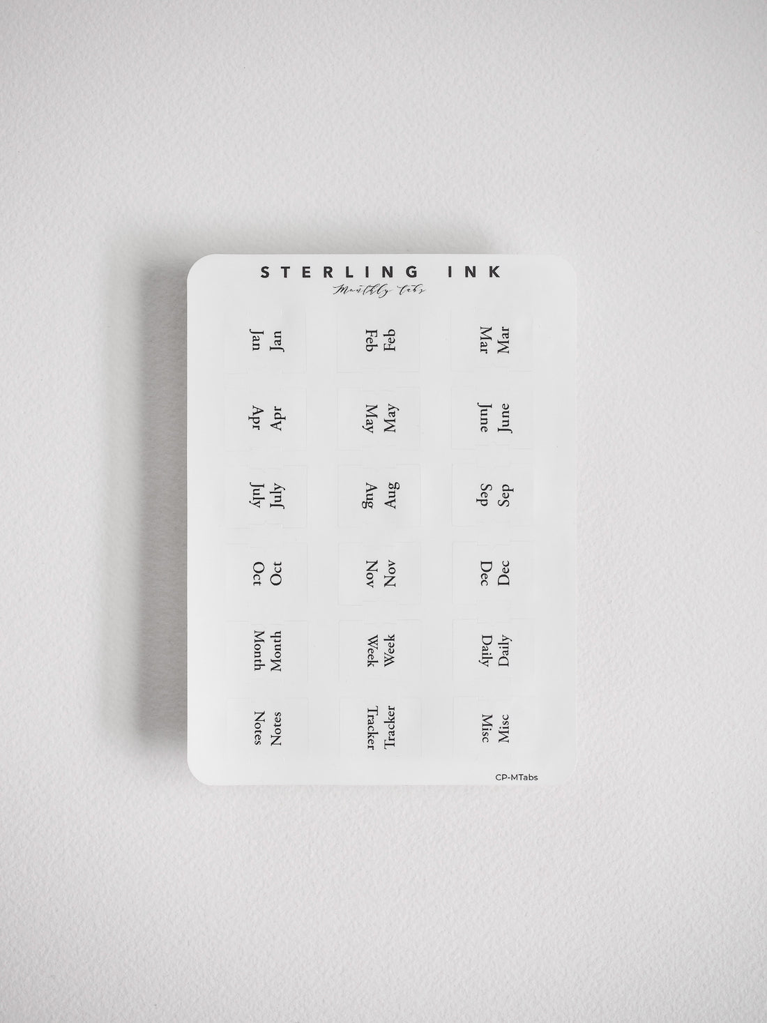 Monthly Tab Sticker Sheet